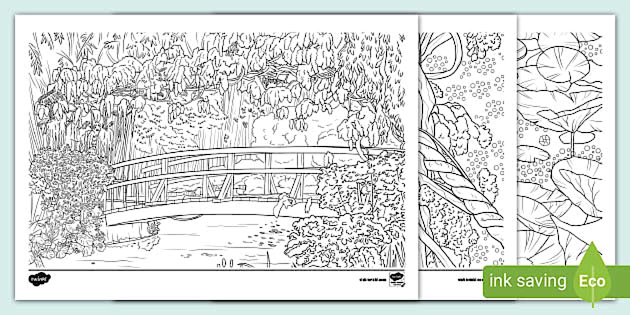 Monet Artwork Colouring Pages - Famous Artists - Twinkl