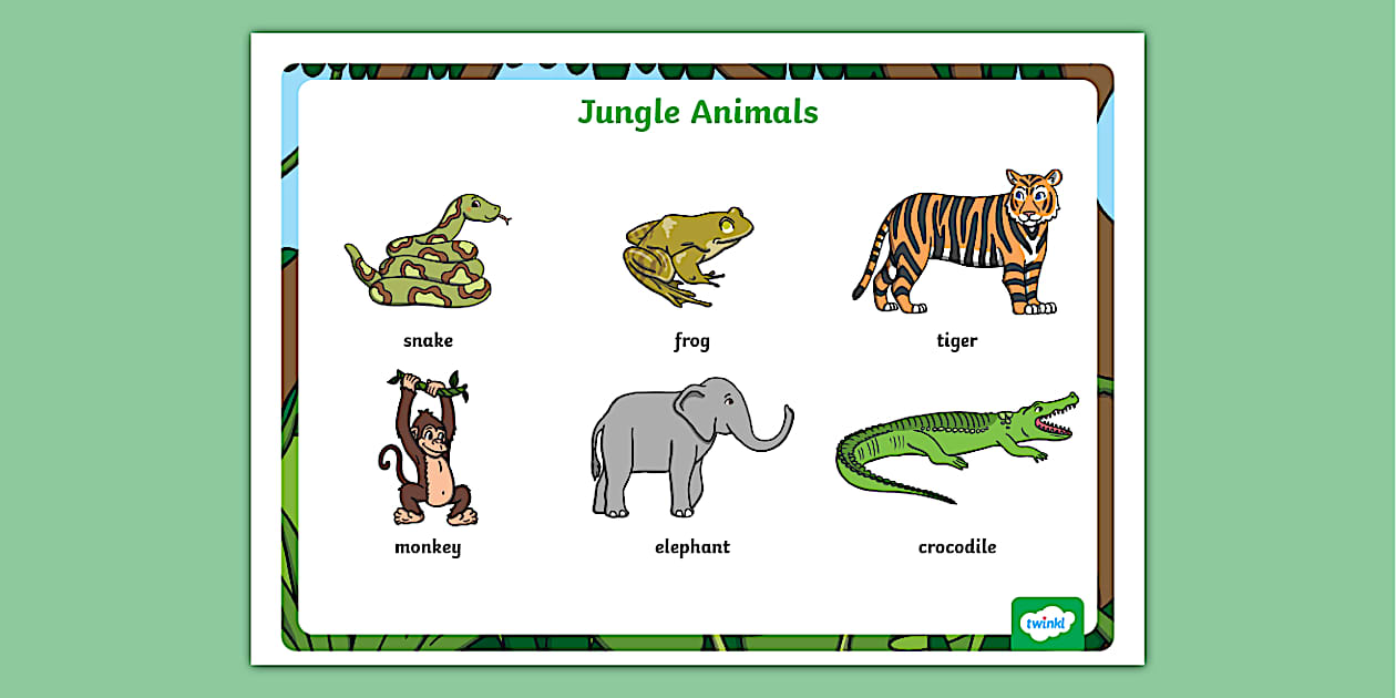 Jungle Animal Word Mat - Twinkl