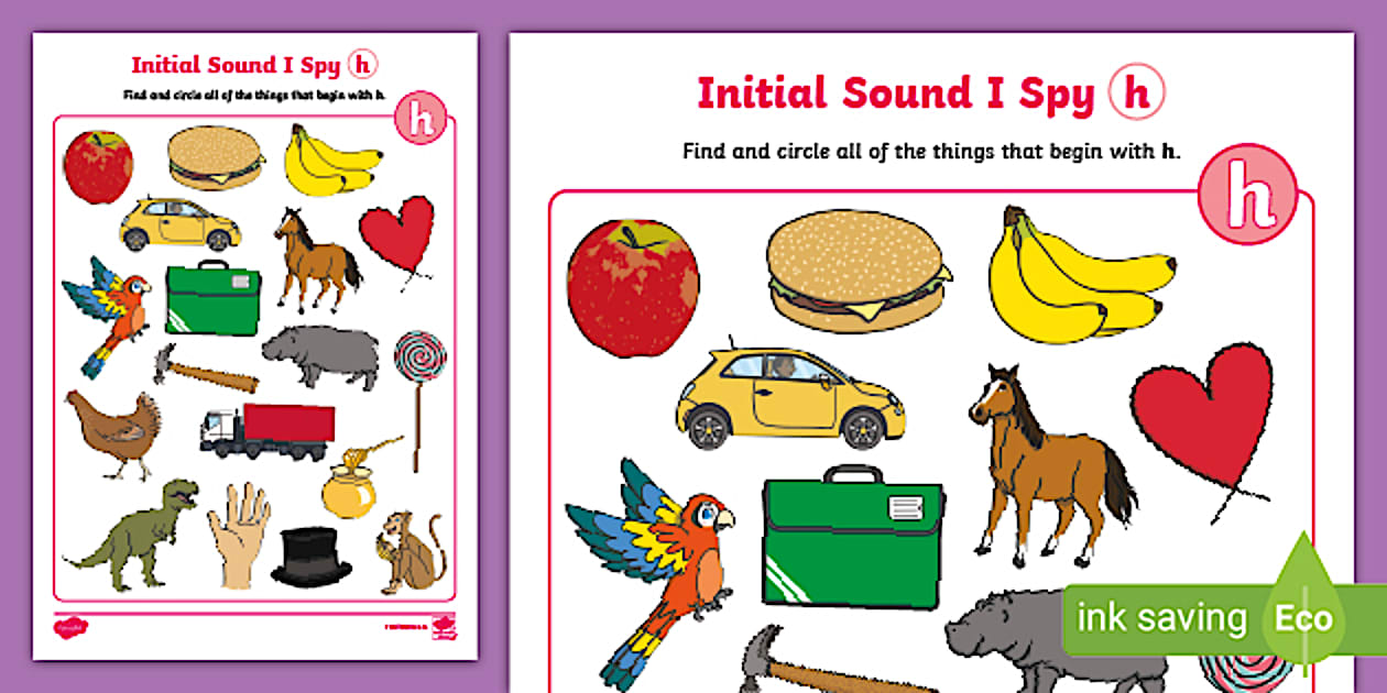 Initial Sounds I Spy Activity: Letter h - Twinkl