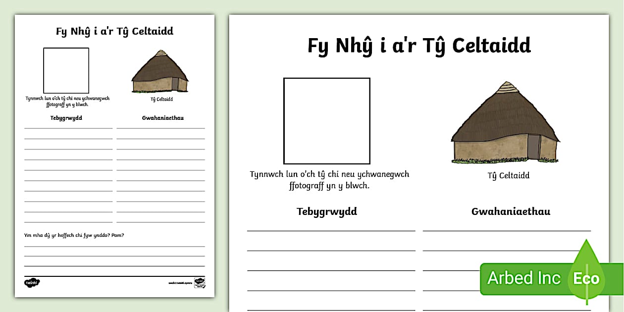 Fy Nhŷ i a'r Tŷ Celtaidd (teacher made) - Twinkl