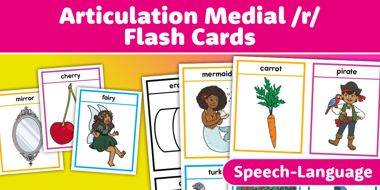 Articulation Medial /r/ Words Flash Cards for SLP - Twinkl