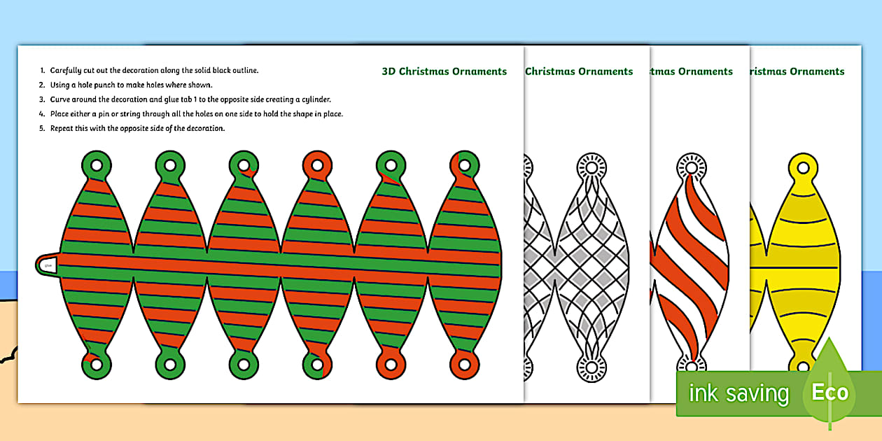 Simple 3D Paper Christmas Baubles Decoration Paper Craft