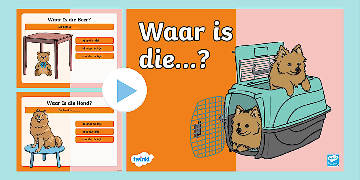 Waar Is die...? Powerpoint Voorsetsels (teacher made)