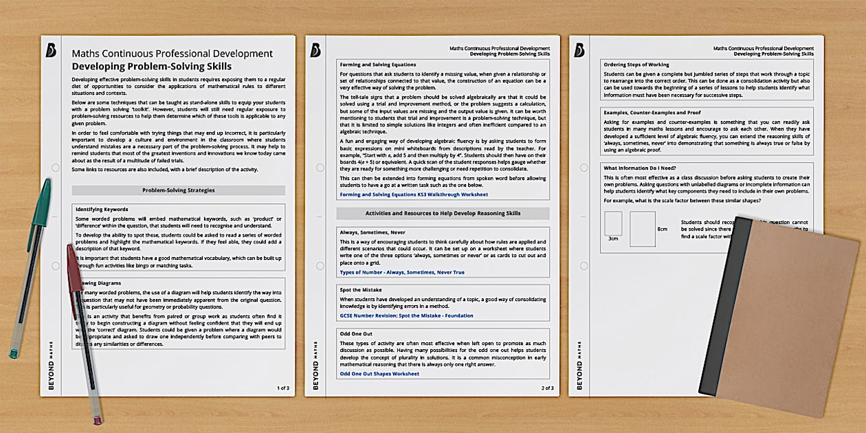 👉 Maths CPD - Developing Problem Solving Skills - Twinkl