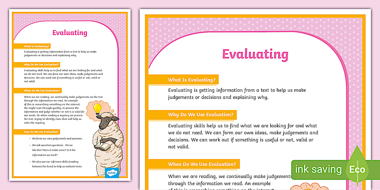 Reading Comprehension Skills: Evaluating Poster (Year 5-6)