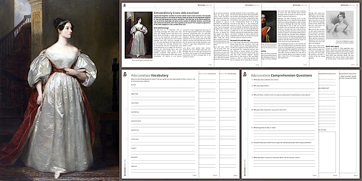 Extraordinary Lives: Ada Lovelace Reading Comprehension