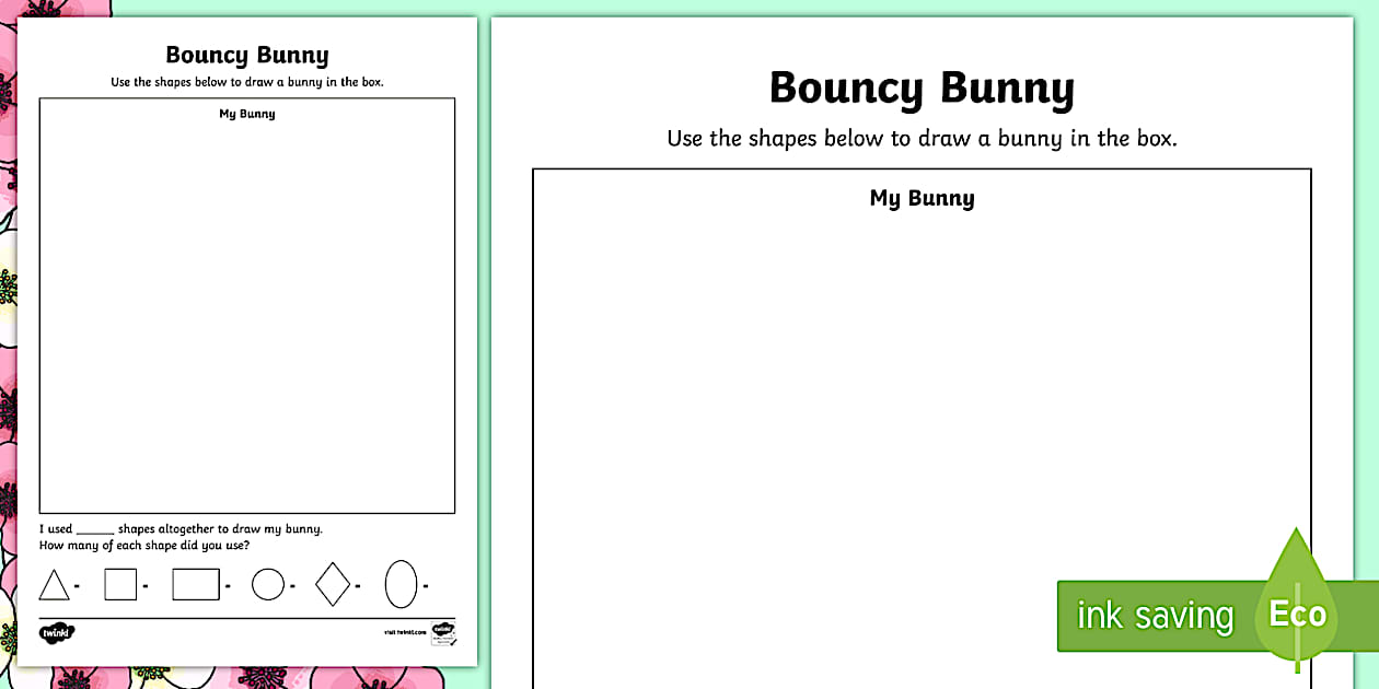 Bouncy Bunny Shapes Worksheet / Worksheet (Teacher-Made)