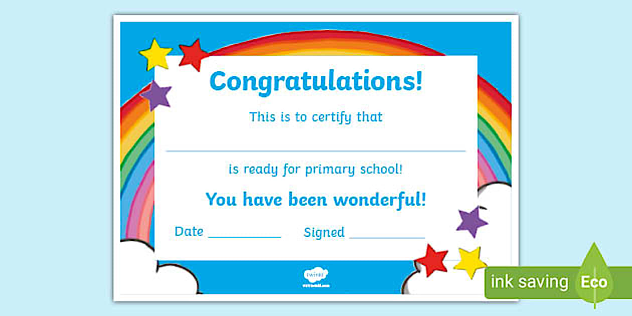 Editable Ready for Primary School Certificate (teacher made)