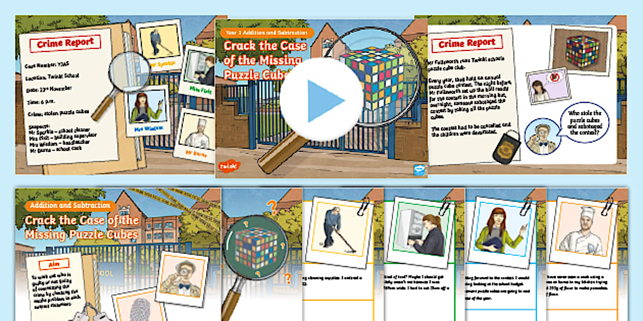 👉 Y3 Addition and Subtraction Crack the Case Activity Pack