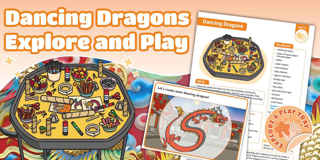 Ages 3-5 Explore and Play Tray: Dancing Dragons