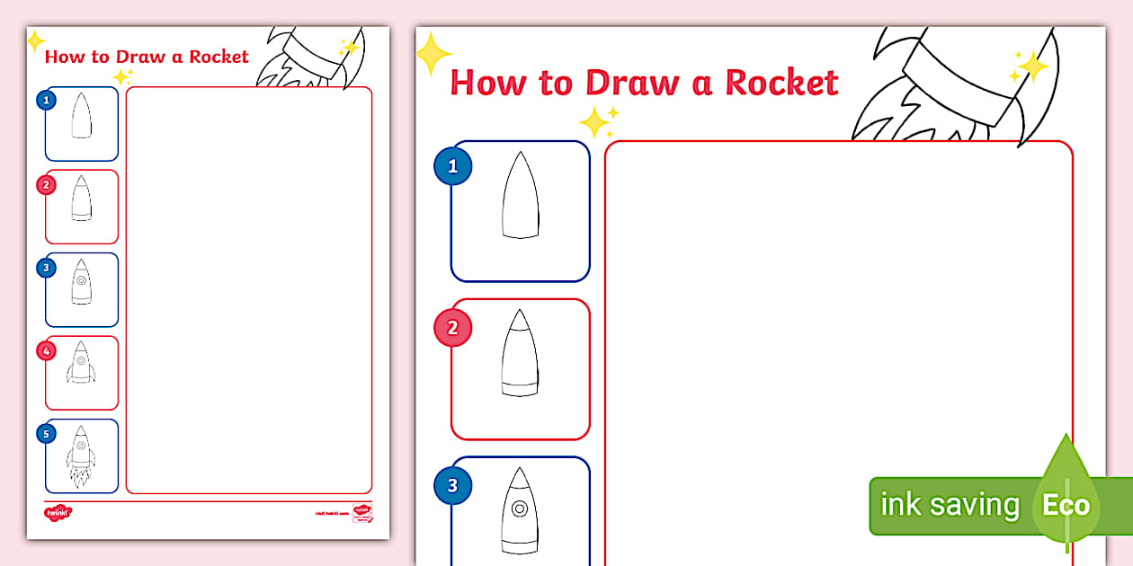 How to Draw a Rocket Activity - Twinkl - KS1 (teacher made)