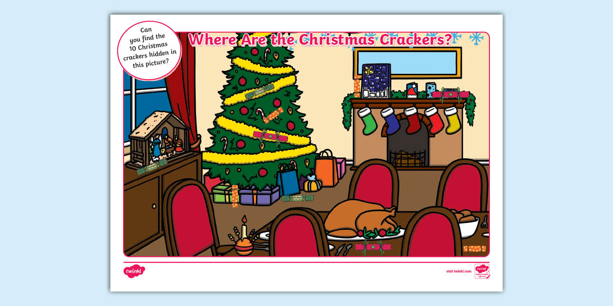Where's the Christmas Cracker? I Spy Activity (teacher made)