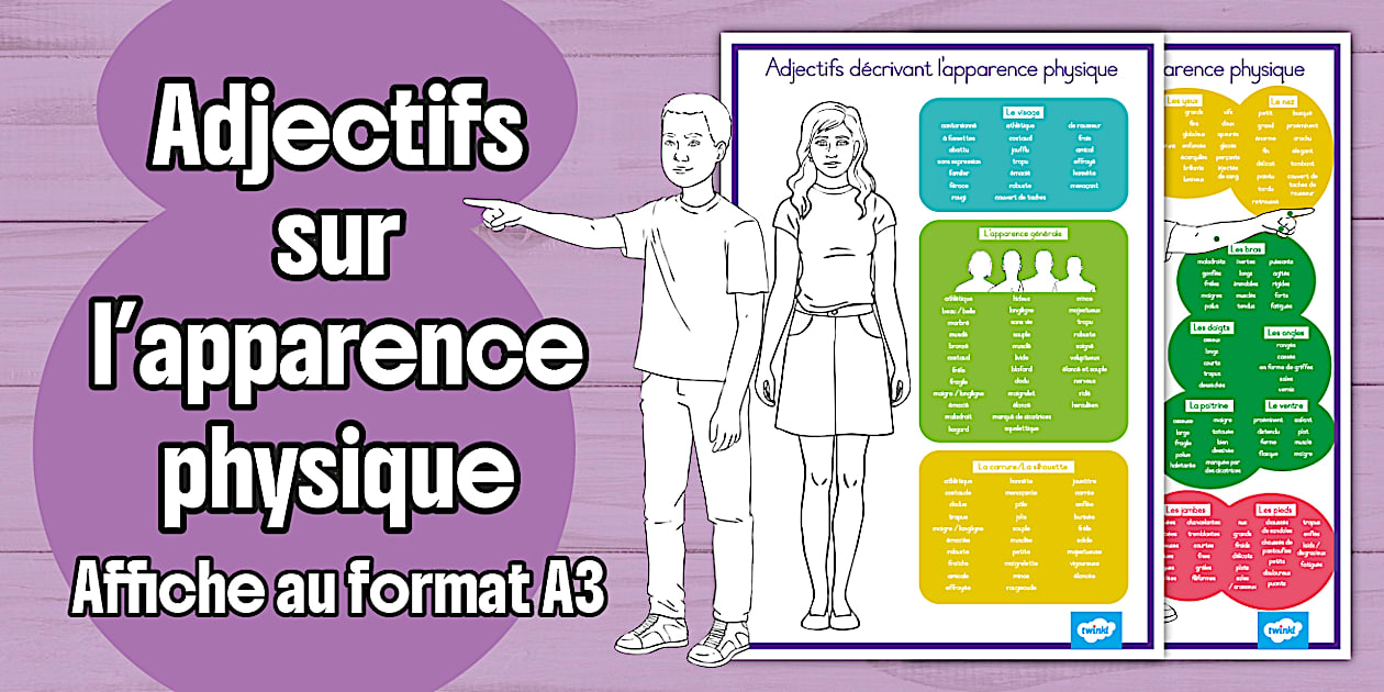 Affiche - Adjectifs sur l'apparence physique