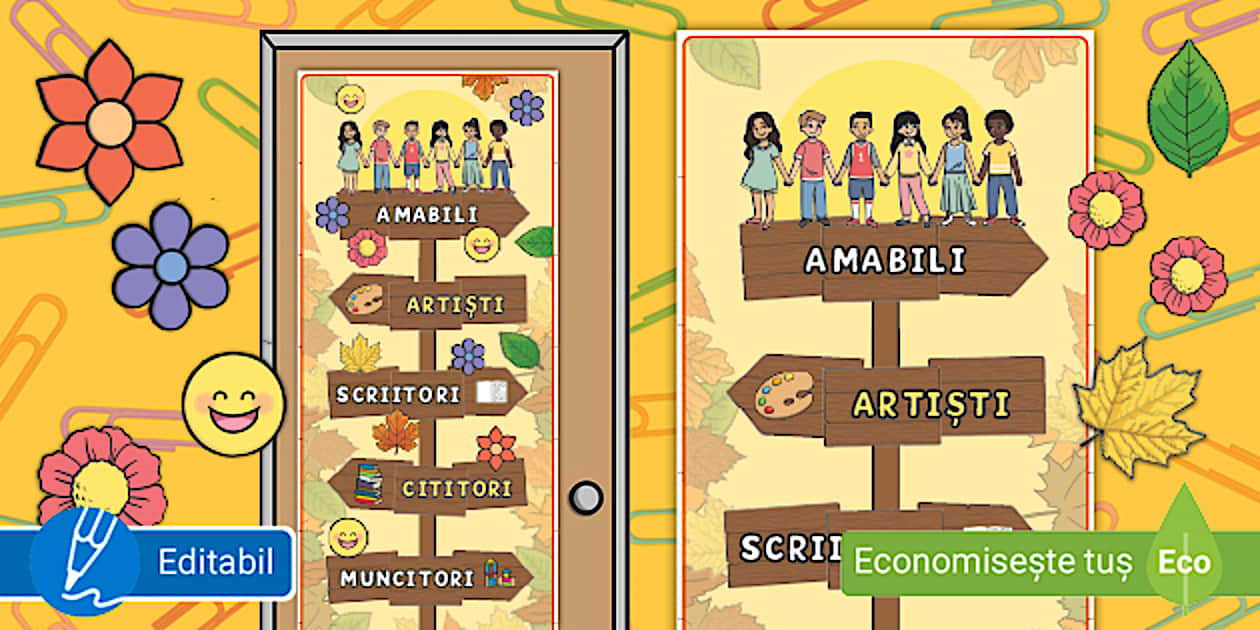 Mesaje pozitive pentru decorul ușii ﻿– Pachet cu resurse