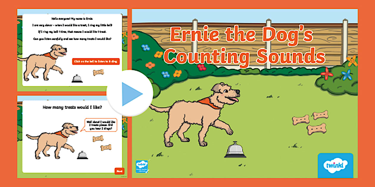 Ernie the Dog's Counting Sounds PowerPoint (teacher made)