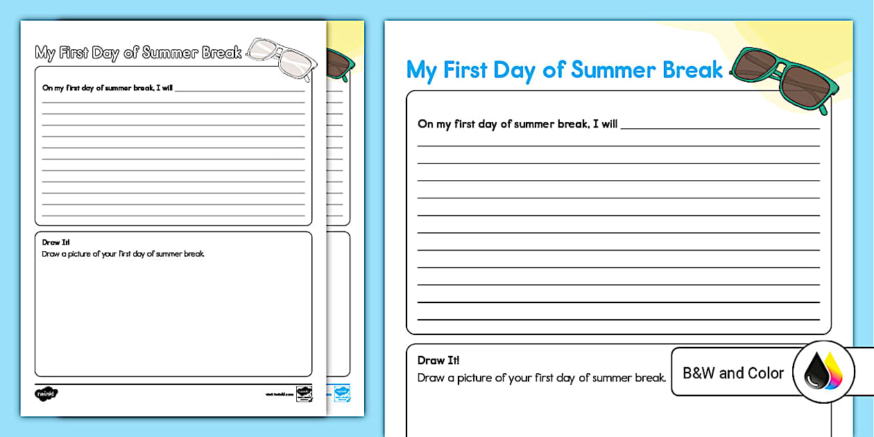 First Day of Summer Break Write and Draw Prompt | Twinkl USA