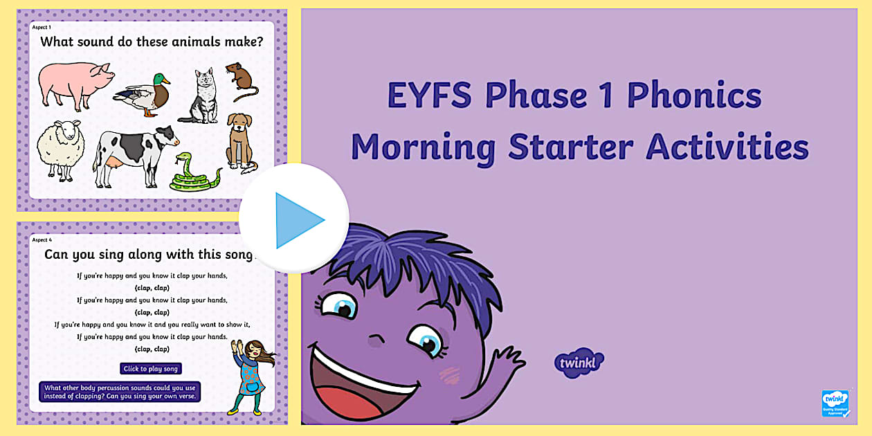 Phase 1 Phonics: Morning Starter Activities PowerPoint