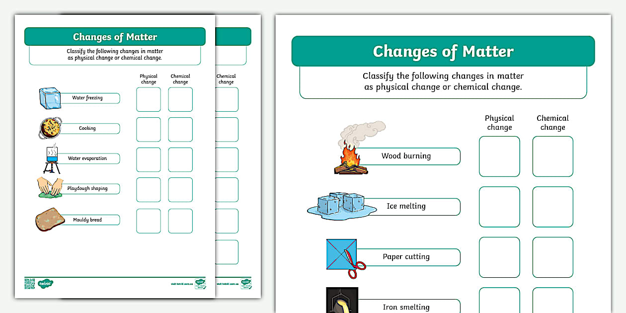 Activity: Changes of Matter (teacher made) - Twinkl