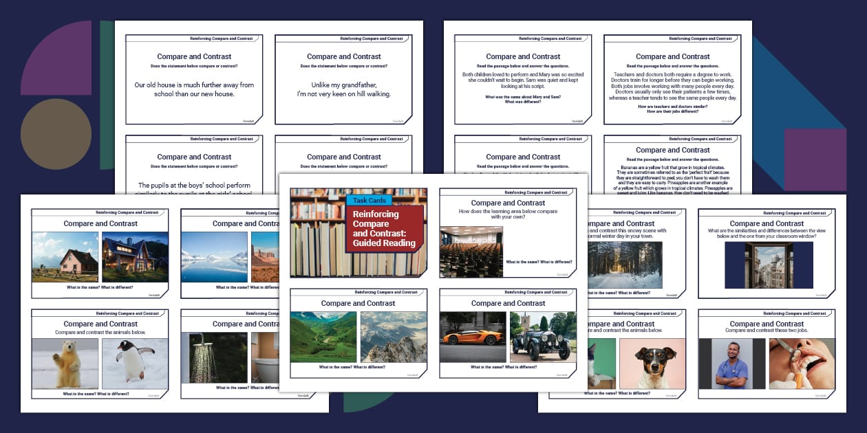 Reinforcing Compare and Contrast: Guided Reading Task Cards