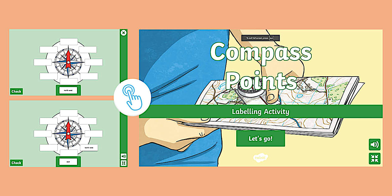 Compass Points Interactive Labelling Activity - Twinkl - KS2