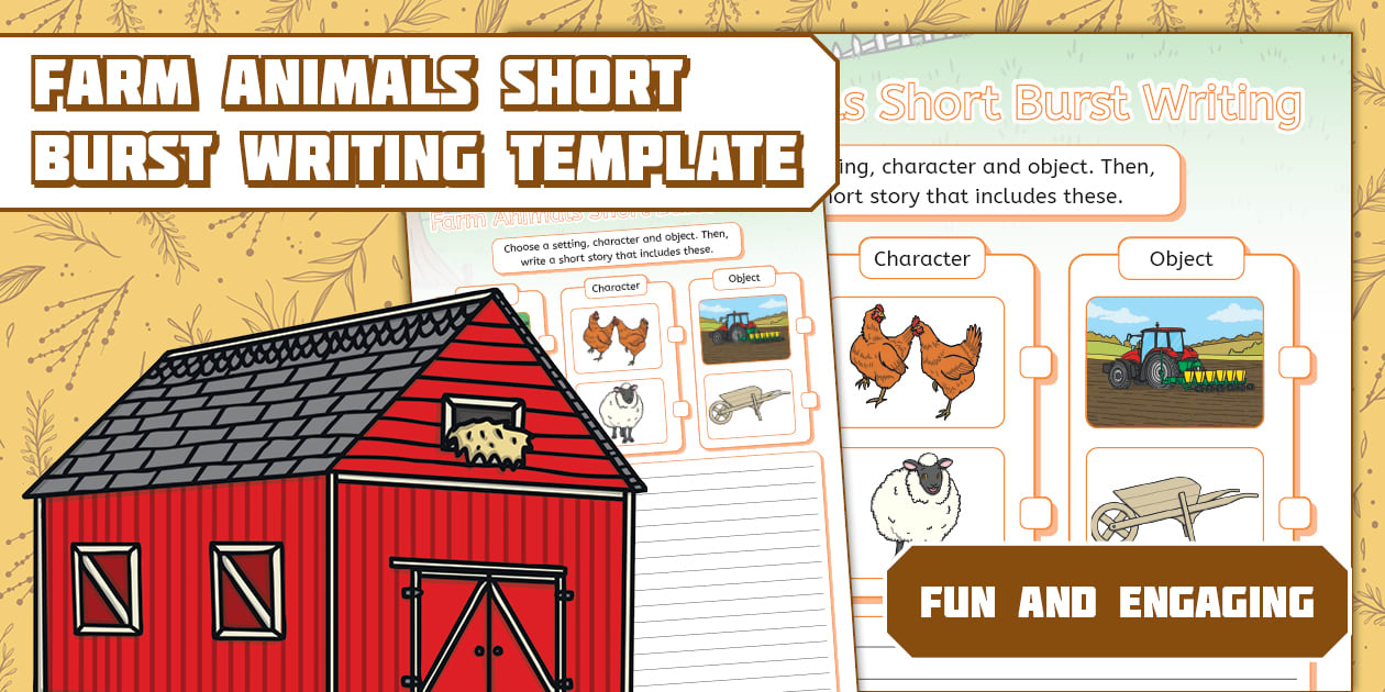 * NEW * Farm Animals Short Burst Writing Template