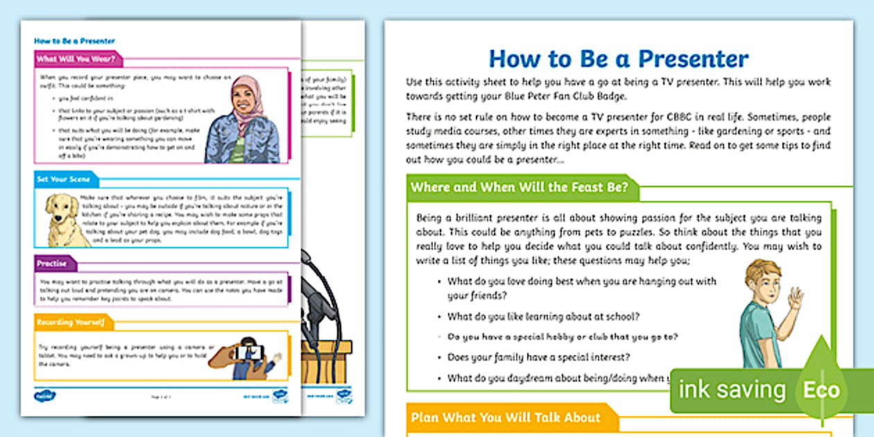 FREE! - Blue Peter Fan Club Badge: How to Be a Presenter