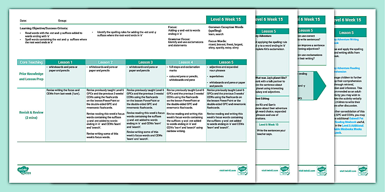 Level 6 Week 15 Weekly Plans - adding suffixes - Twinkl