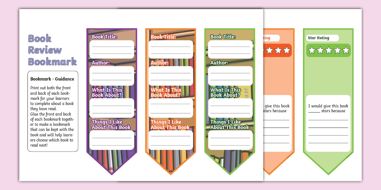Book Review Bookmark (Teacher-Made) - Twinkl