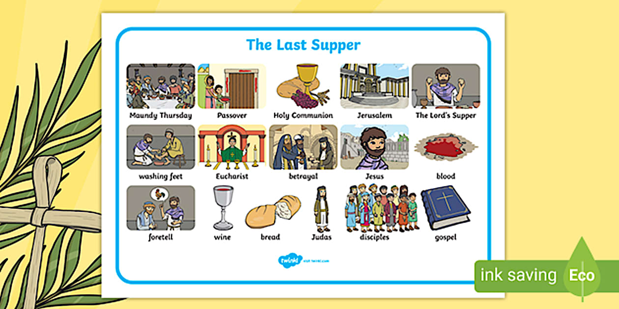 Cursive The Last Supper Word Mat (teacher made) - Twinkl