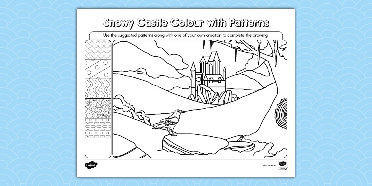 Snowy Castle Colour with Patterns Activity (Lehrer gemacht)