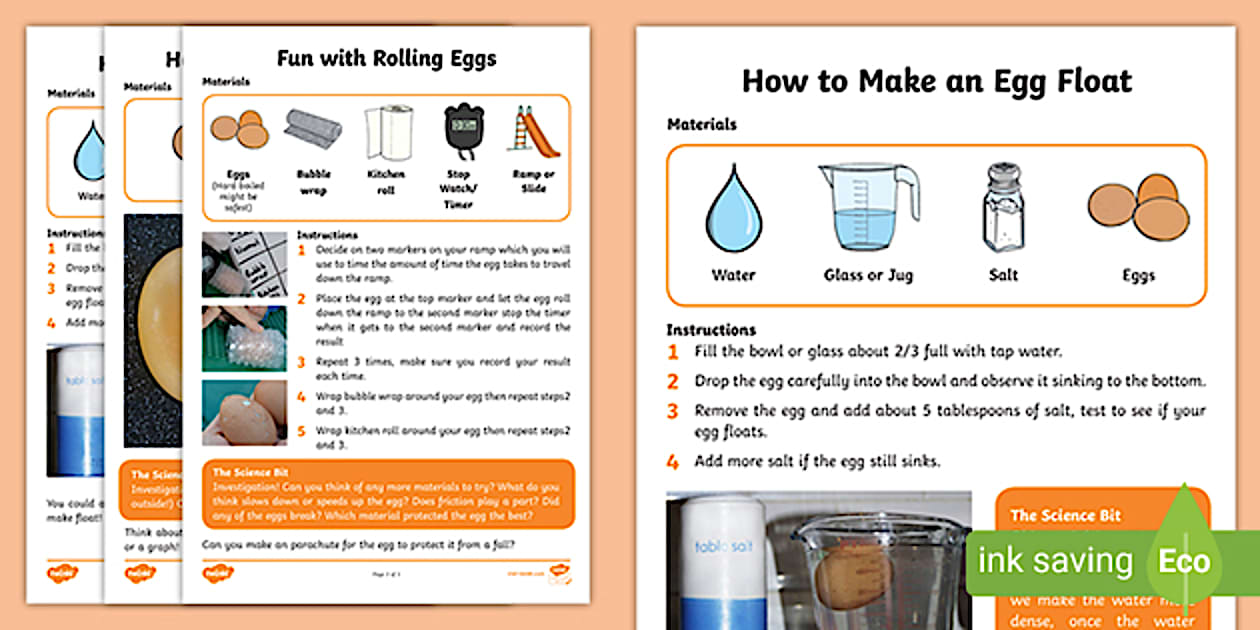 FREE! - Egg KS1 Science Experiments - Easy Experiments For Kids