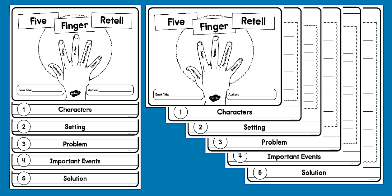 Five Finger Retell Flipbook for K-2nd Grade - Twinkl