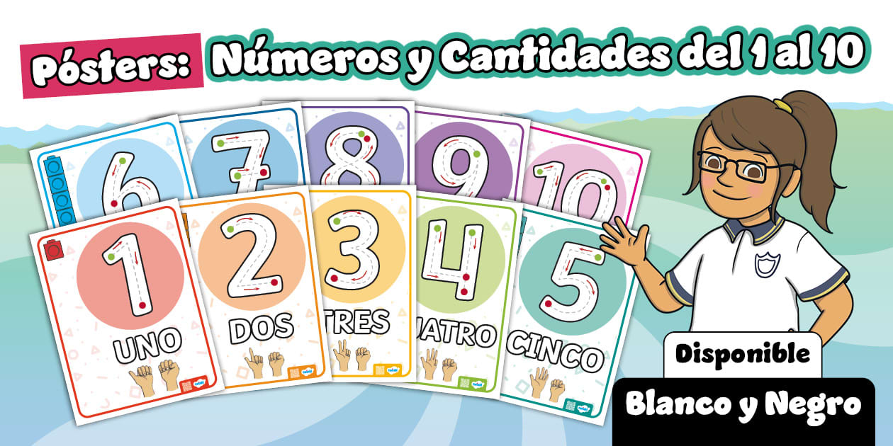 Pósters | Números | 1 al 10 | Conteo | contar números