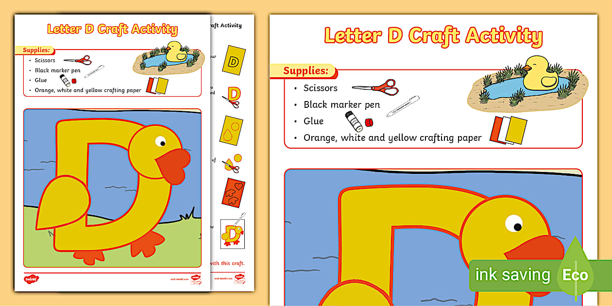Letter D Craft Activity | Twinkl KS1 | Alphabet | Art Craft
