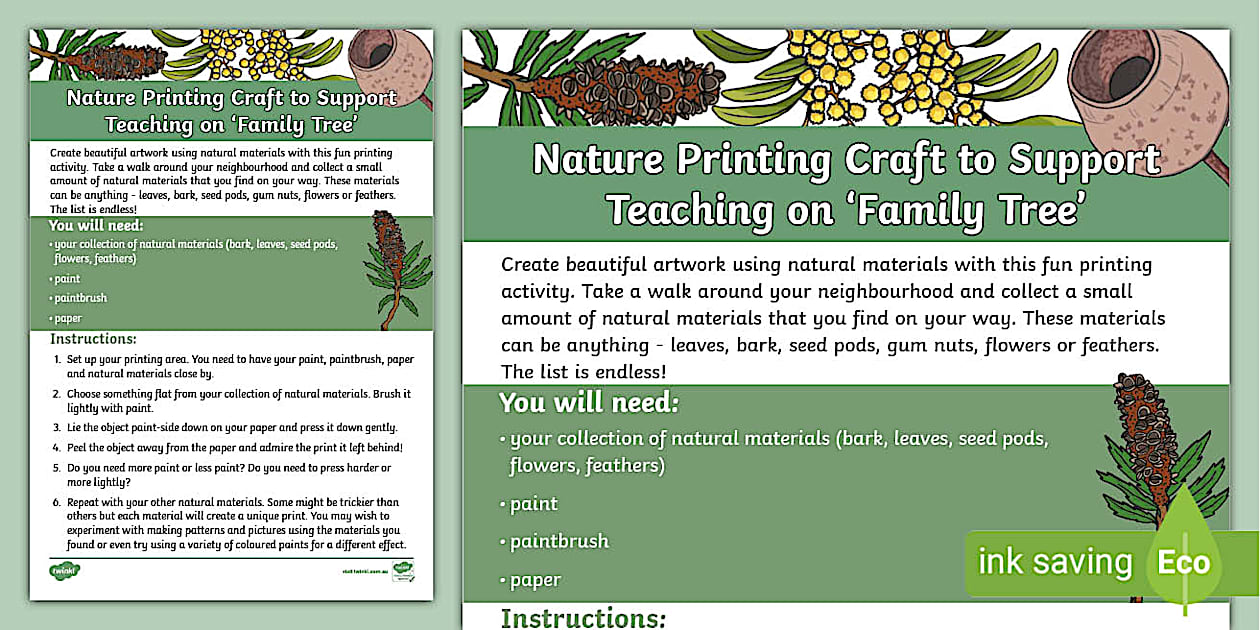 Nature Printing Craft to Support Teaching on Family Tree
