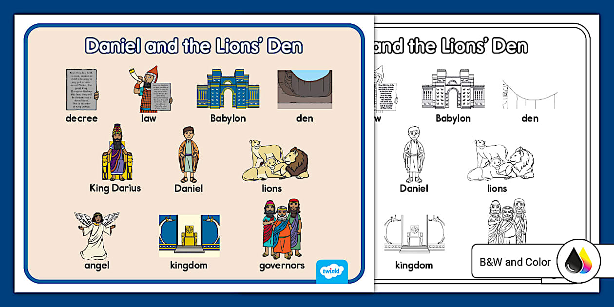Daniel and the Lions' Den Word Mat (Teacher-Made) - Twinkl