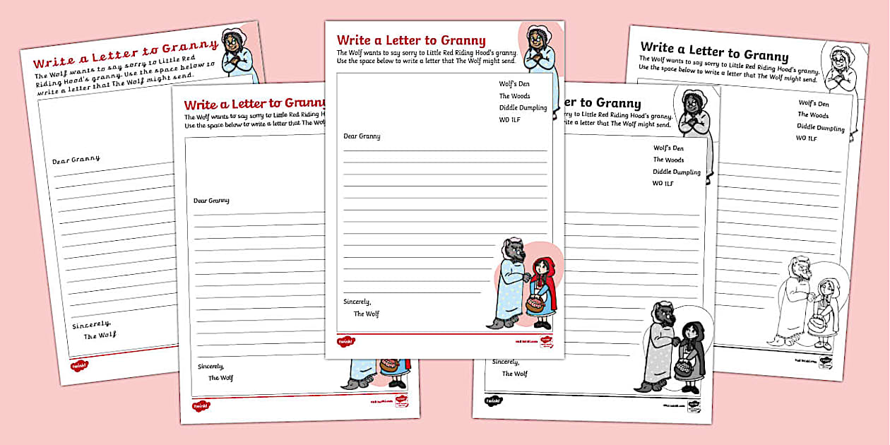Letter to Granny From the Wolf Little Red Riding Hood Writing Frame