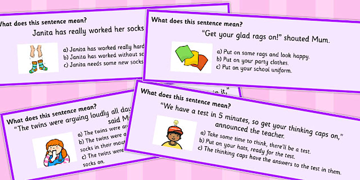 Clothes Idioms Multiple Choice Cards - Twinkl