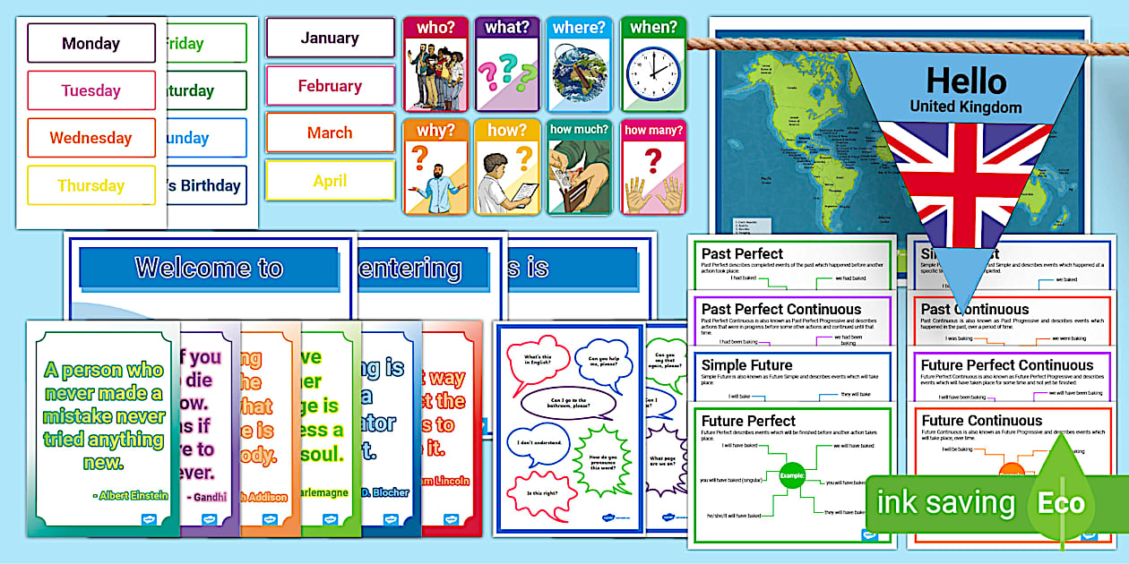 ESL Classroom Decorations for Ages 10+ (teacher made)