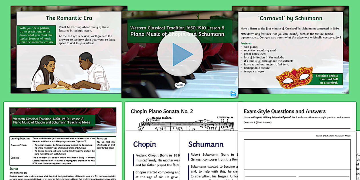 Western Classical Tradition 1650-1910 Lesson 8: Piano Music of Chopin and