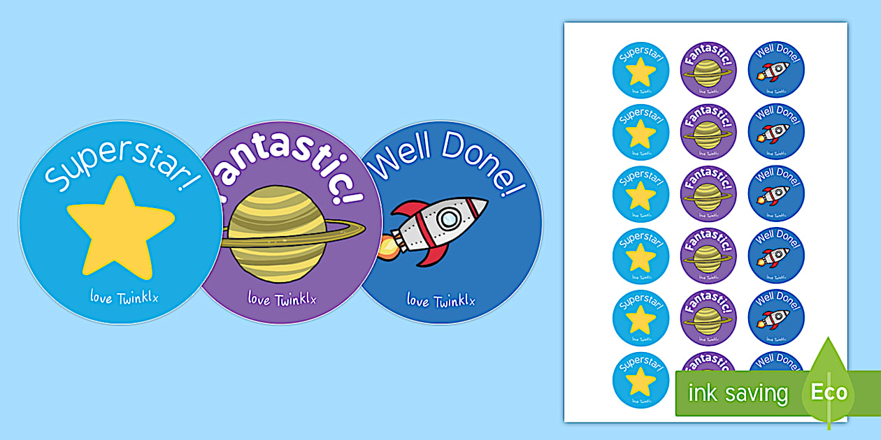 Editable Space Themed Badge Templates (professor feito)