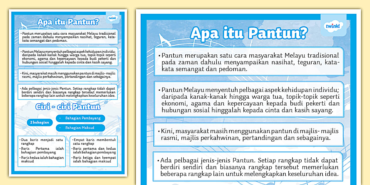 , Definisi Pantun, Ciri-ciri Pantun, Pantun Kanak-kanak, Pantun ...