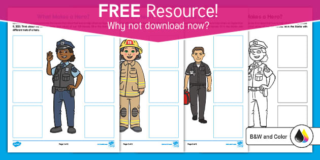 FREE Patriot Day What Makes a Hero? Activity (teacher made)