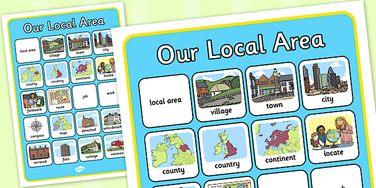 Cursive Our Local Area Word Grid (teacher made) - Twinkl