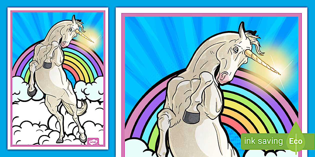 Unicorn Pop Art Display Poster (Teacher-Made) - Twinkl
