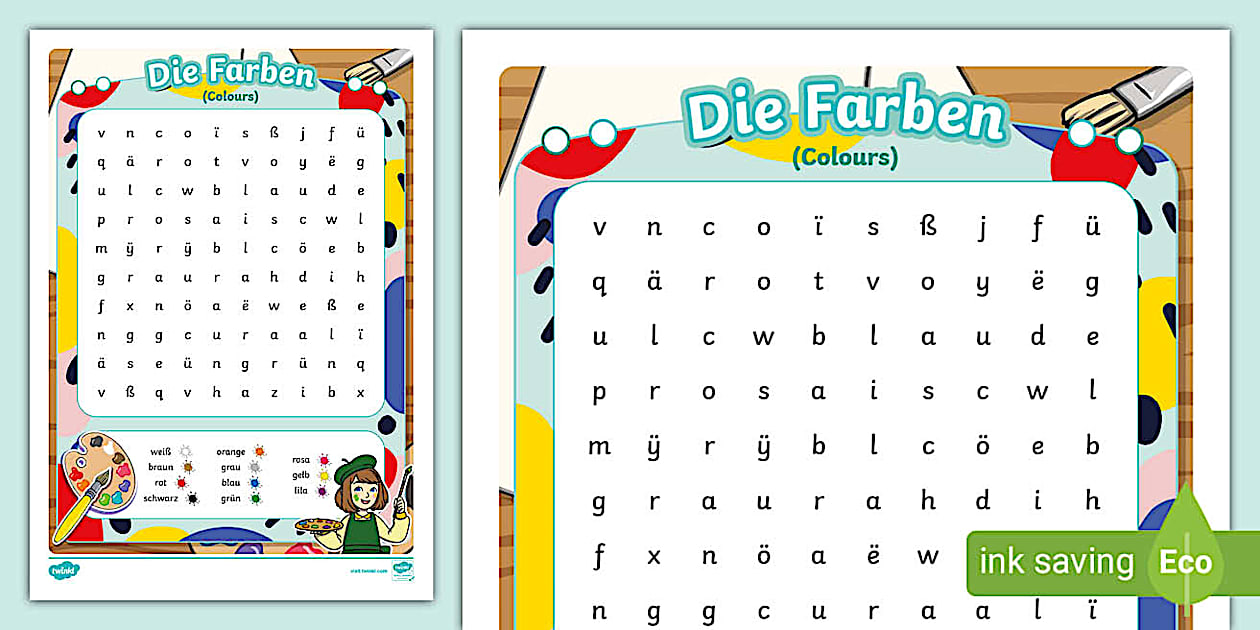 👉 German Colours Word Seach (teacher made) - Twinkl