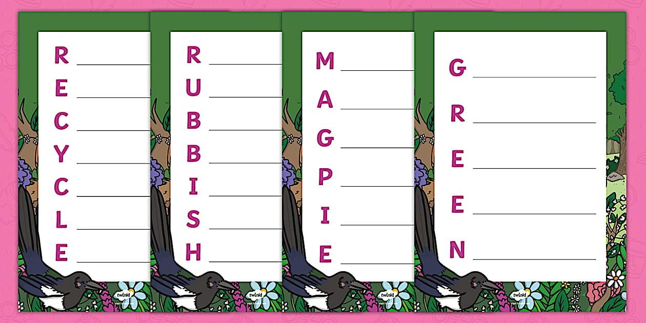 Recycle Poems Worksheets | The Messy Magpie | Twinkl