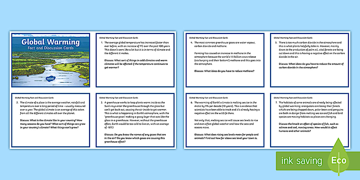 UKS2 Global Warming Fact and Discussion Cards (teacher made)