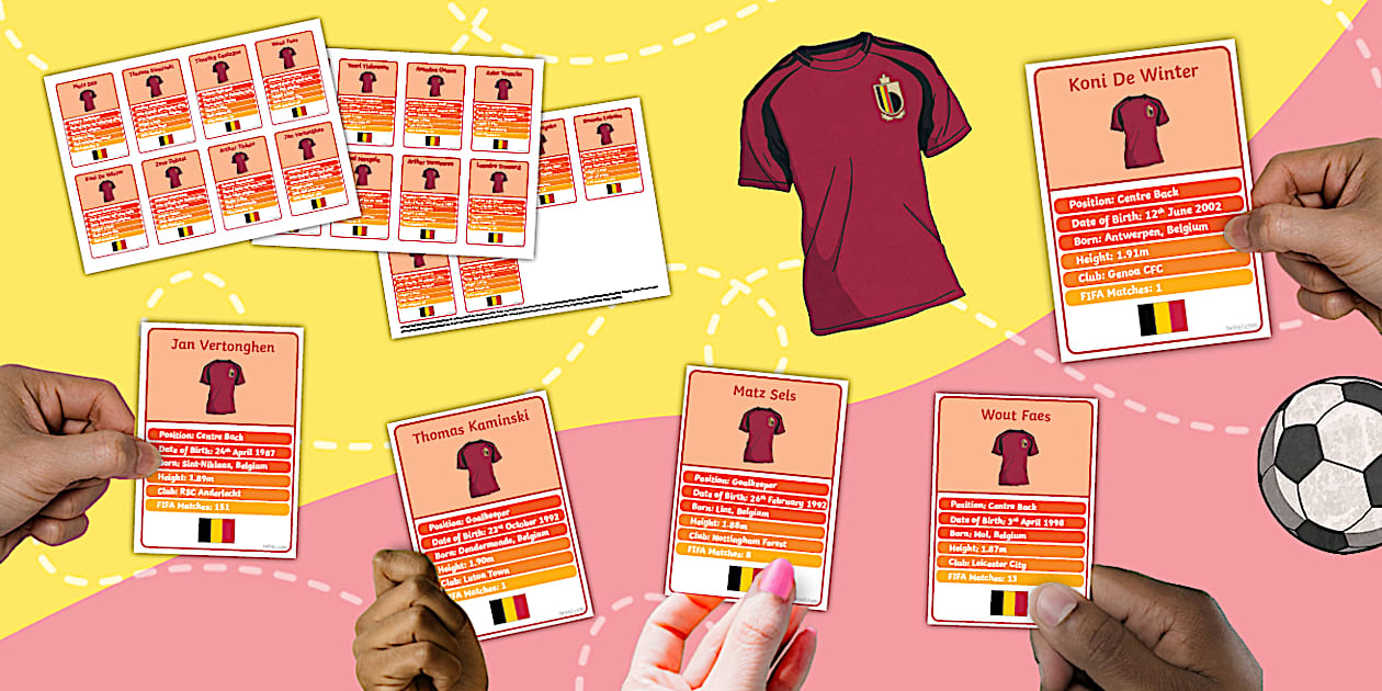 Belgium Soccer Team Top Cards (teacher made) - Twinkl