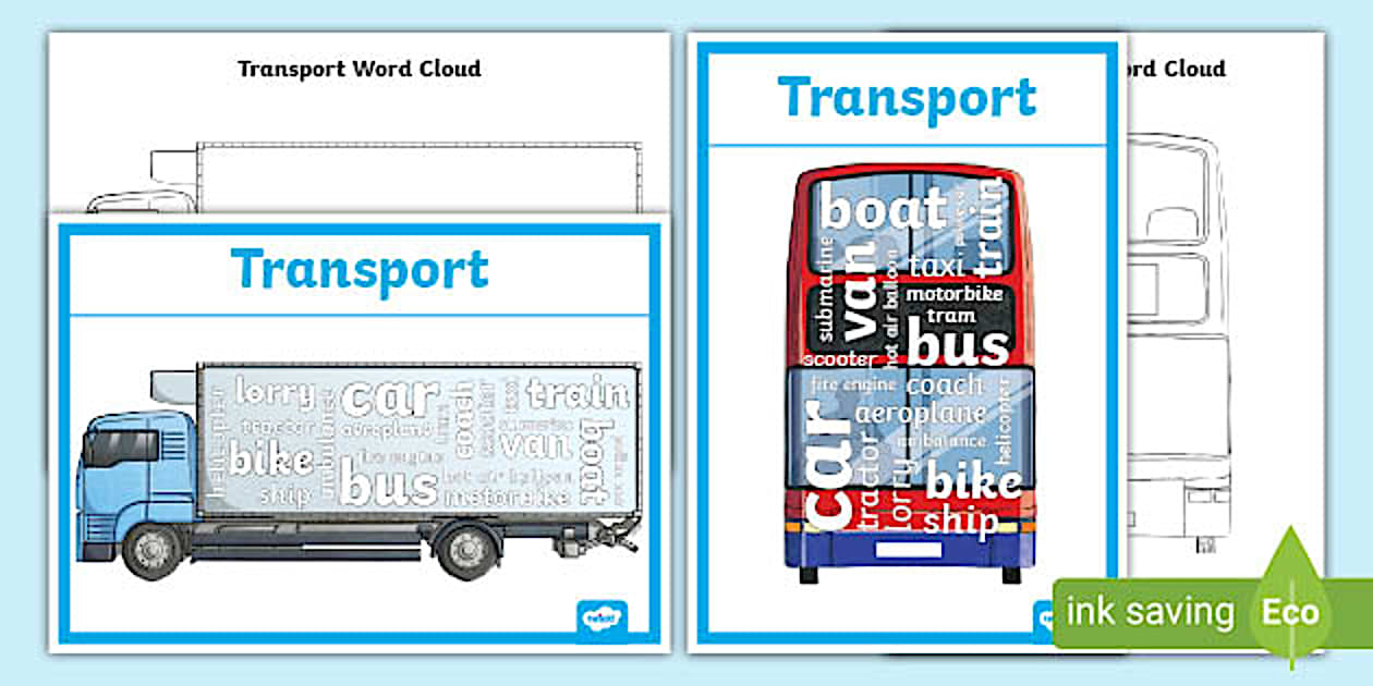 Transport Word Cloud (Teacher-Made) - Twinkl